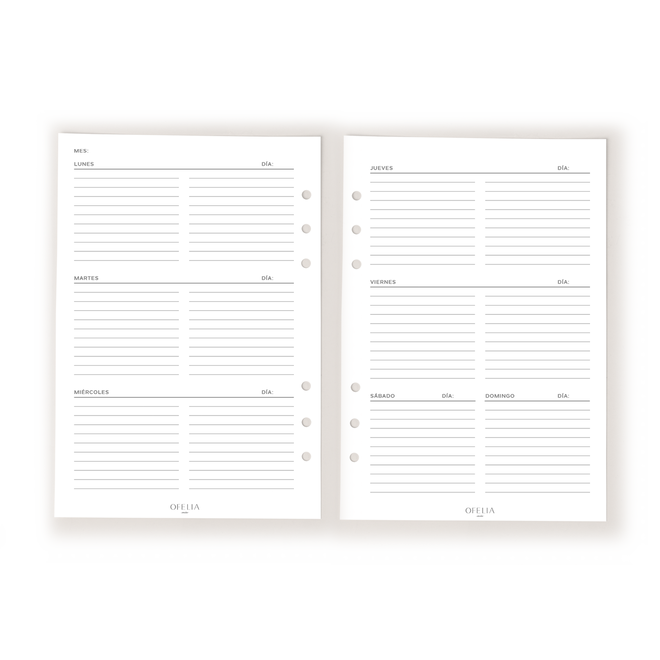 Hojas con puntos – Ofelia Mia